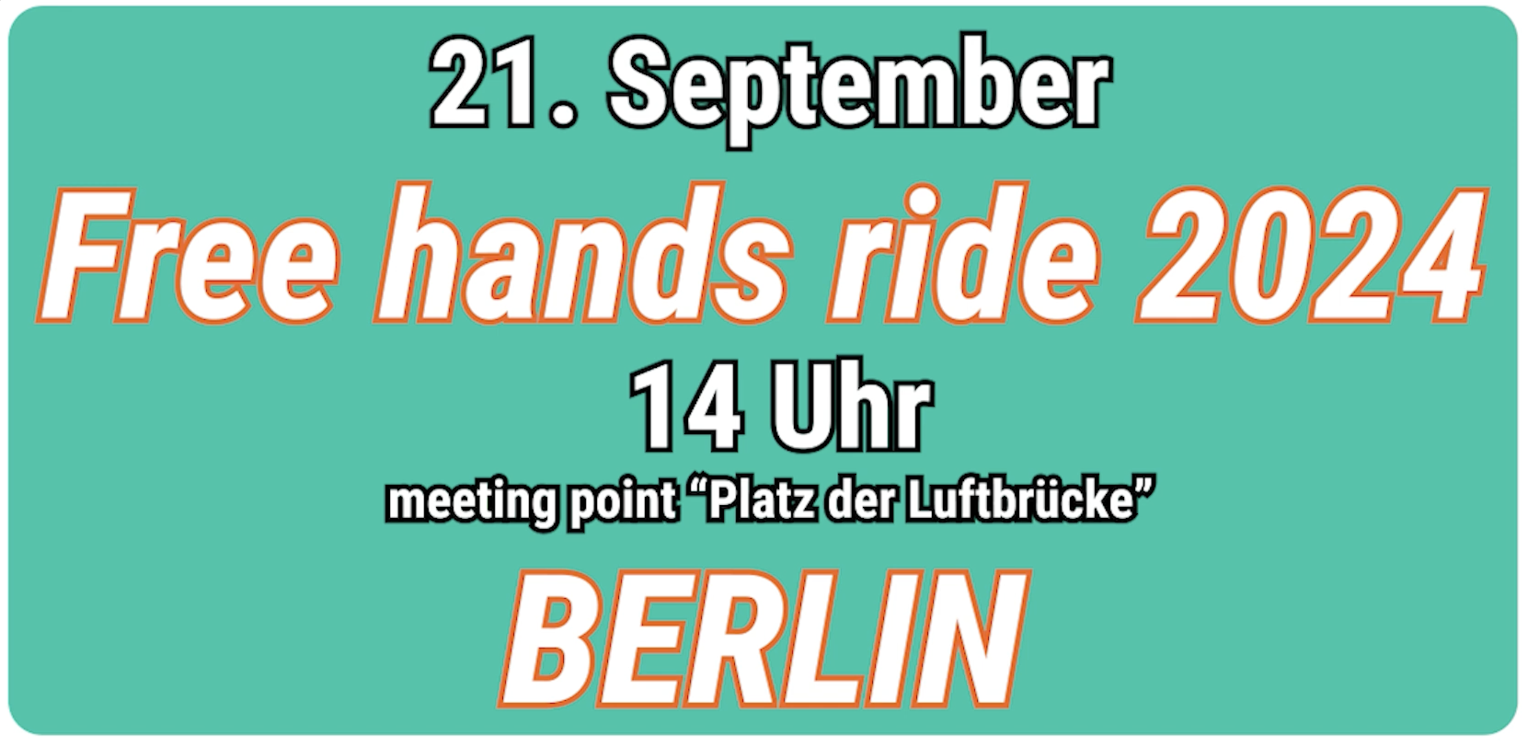 Free Hands Ride 2024 am 21.09.2024 in Berlin: Gemeinsam für die ...